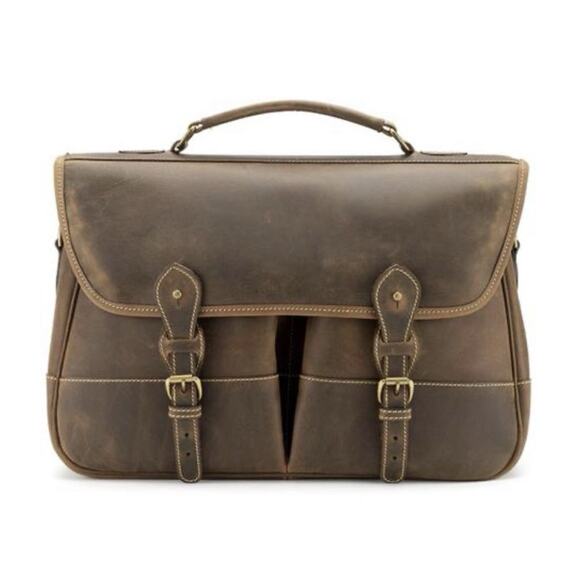 Tusting | Bags | Tusting Clipper Leather Messenger Briefcase Bag Made ...